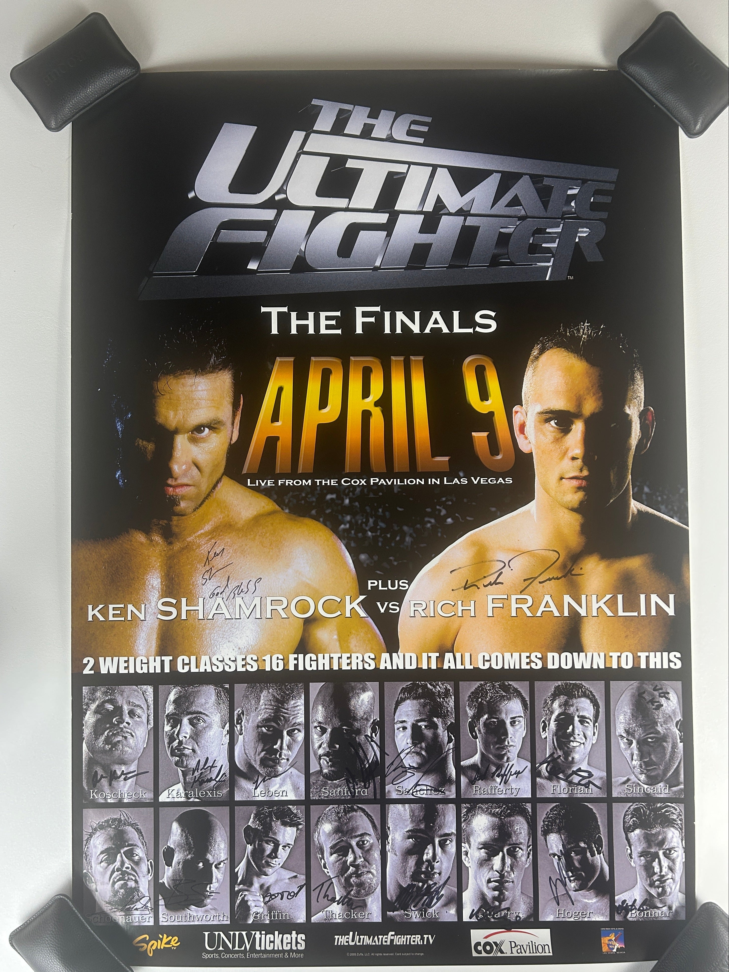 UFC TUF 1 Shamrock Vs Franklin Signed Event Poster – MMA Poster King